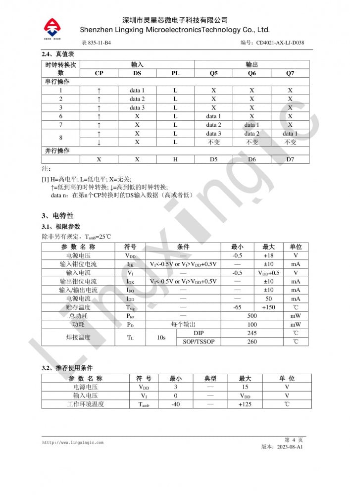 CD4021BM(LX) datasheet page 6