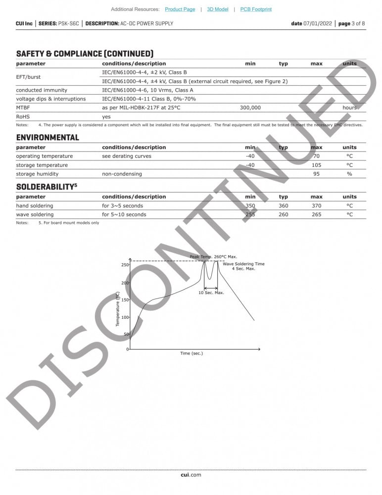 CUI PSK-S6C-3 datasheet page 3
