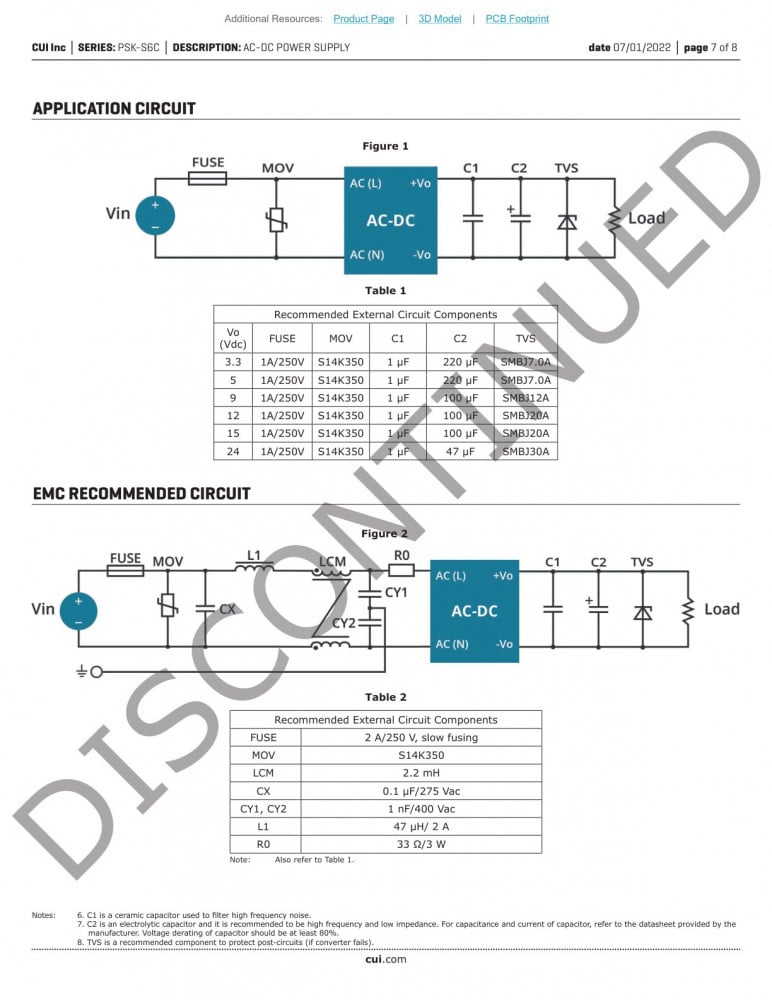 CUI PSK-S6C-3 datasheet page 7