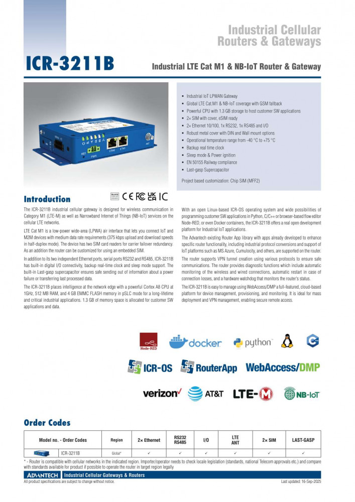ICR-3211B technical document page 1