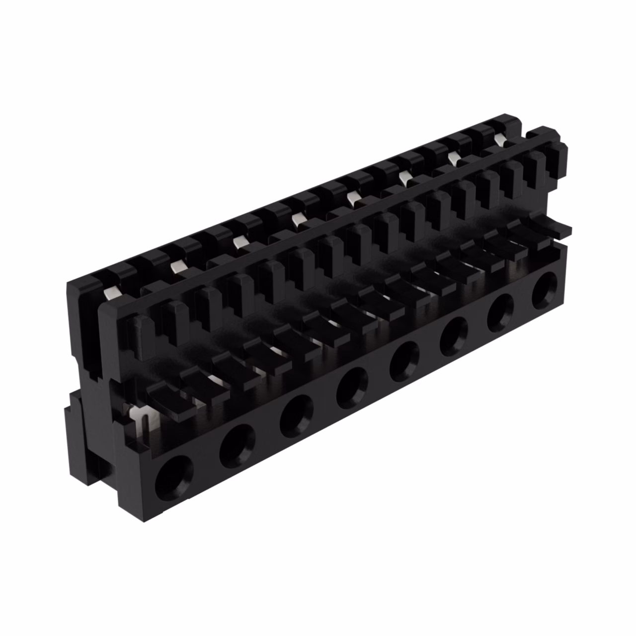 5.00mm R-Power RAST Female Connector, 10.0A, Tin Plated, 8 Circuits, UL94-V0, Fully Coded, Open End Walls, Black for sale