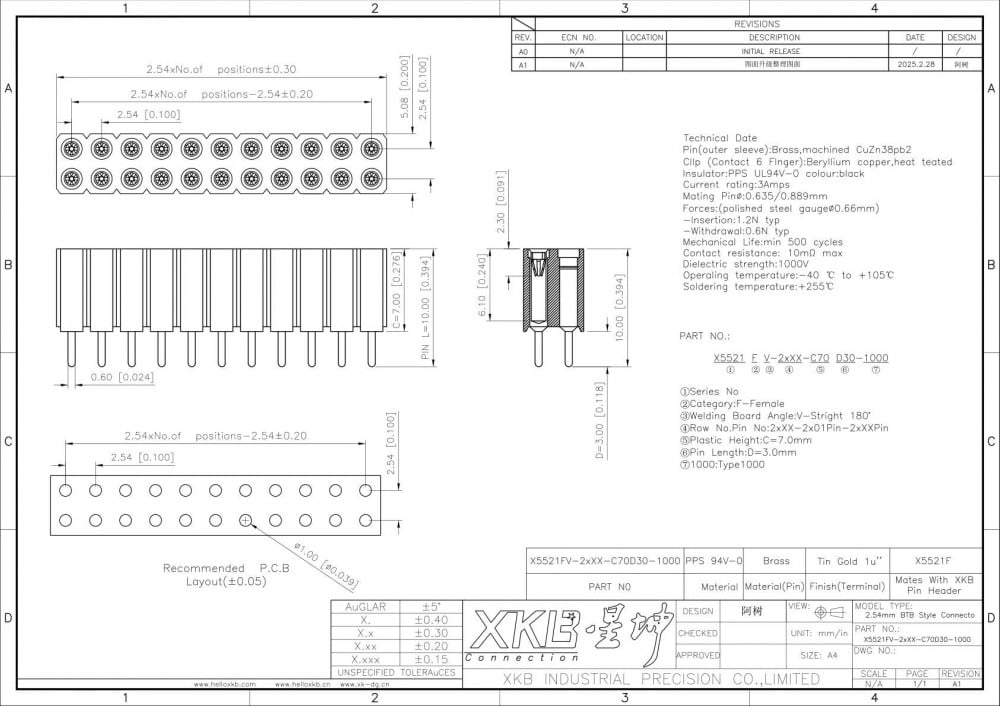 X5521FV-2x26-C70D30-1000 technical drawing