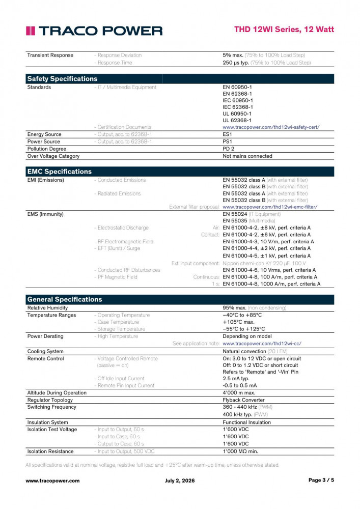 THD 12WI technical document page 3