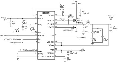 RT8207K - Complete DDRII/DDRIII/Low-Power DDRIII/DDRIV Memory Power Supply Controller for sale