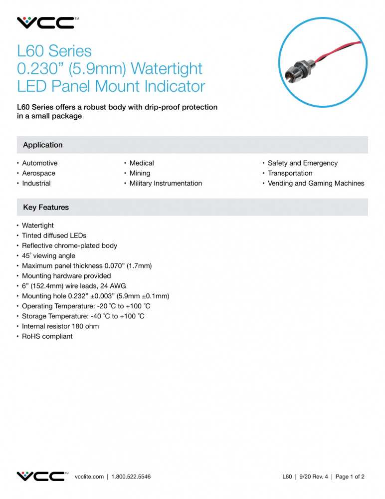 L60 Series product information, page 1