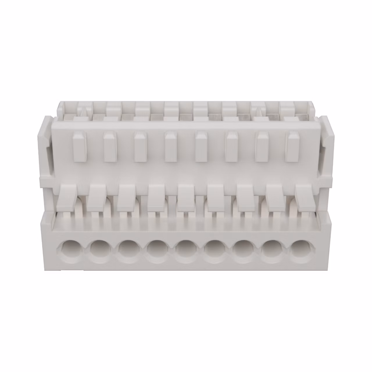 Appli-Mate RAST 2.5 IDT Housing, 2.50mm Pitch, with Side Latches, Female, 9 Circuits, Position Keys A & J Removed, Polarizing Ribs Between 1/2 and 7/8 for sale