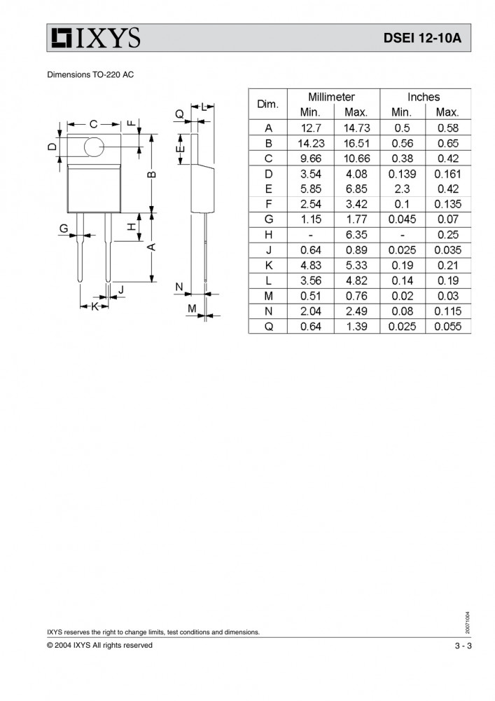 DSEI12-10A technical datasheet page 3