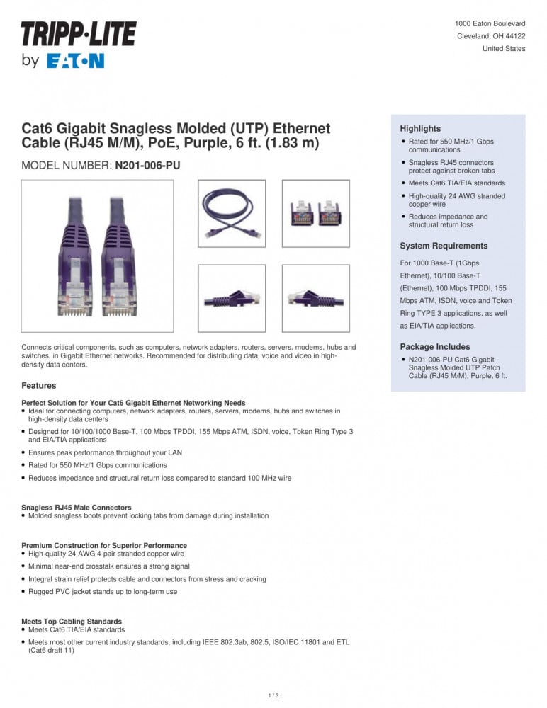 N201-006-PU technical document page 1