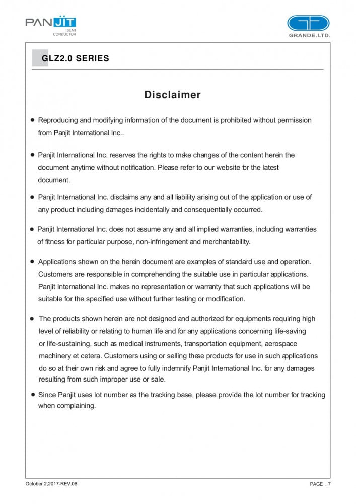 PANJIT GLZ2.0 datasheet page 7