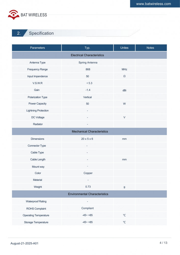 BW868SNX20-5Z6 datasheet page 4