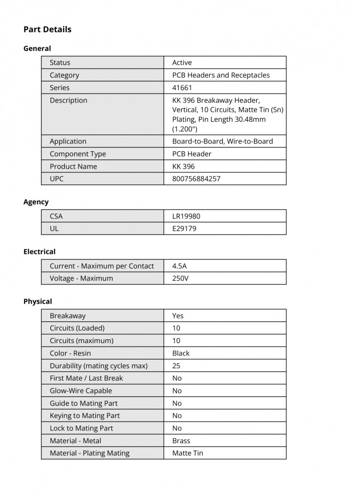 MOLEX 26584100 technical document page 2