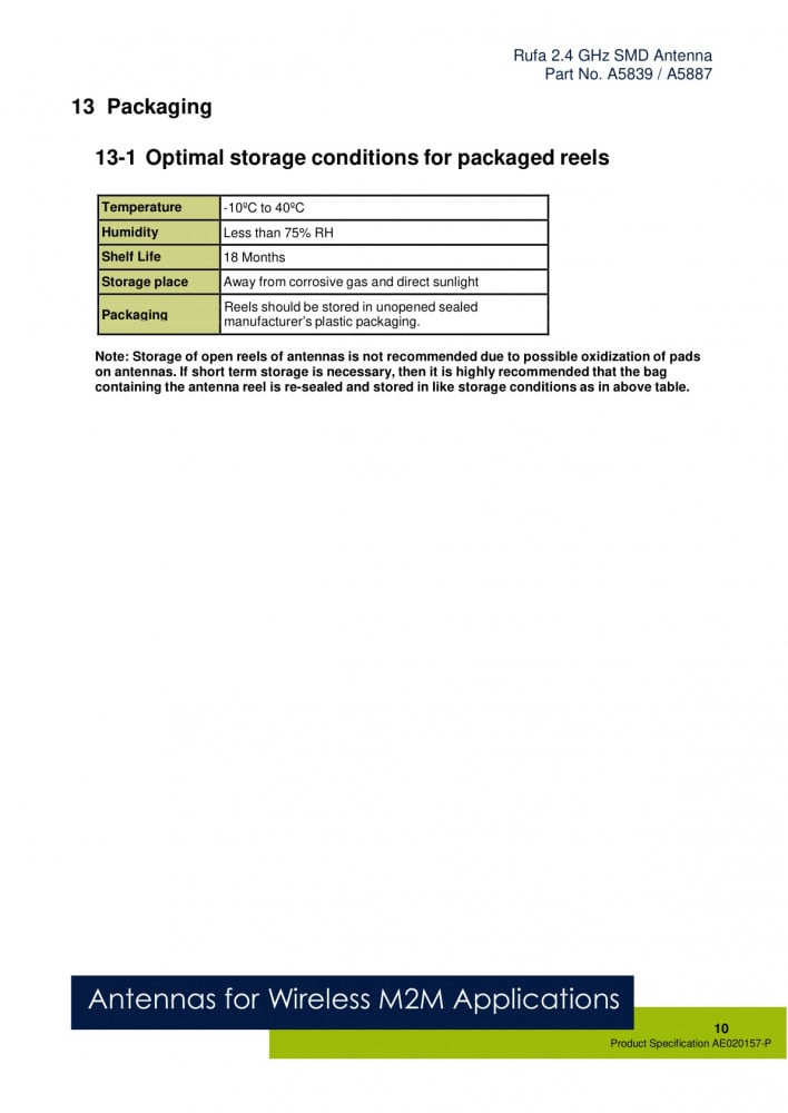 Antenova A5839 datasheet page 10