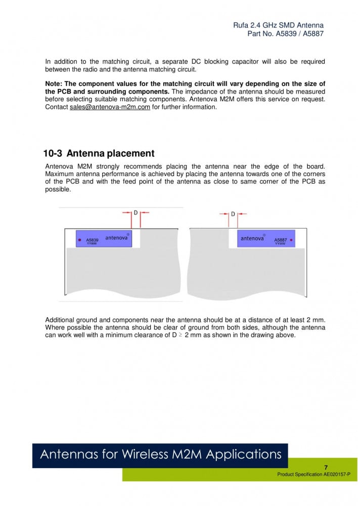 Antenova A5839 datasheet page 7