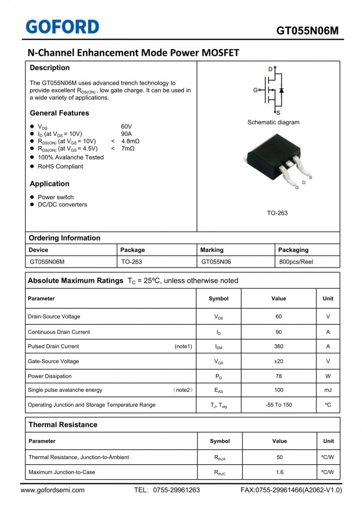 GT055N06M datasheet page 1