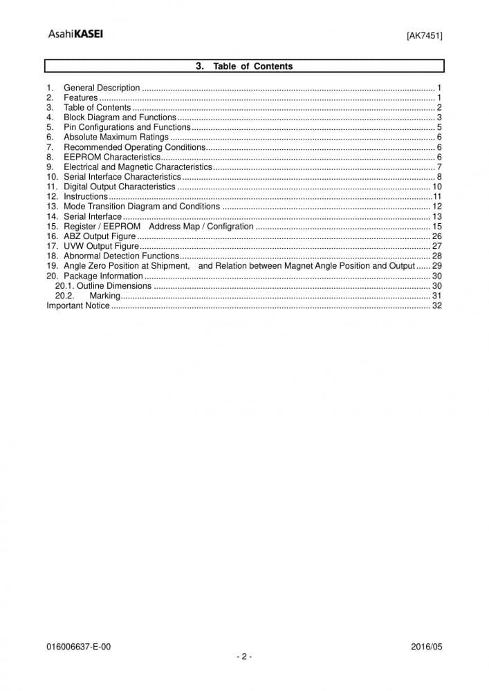 AK7451 datasheet page 2