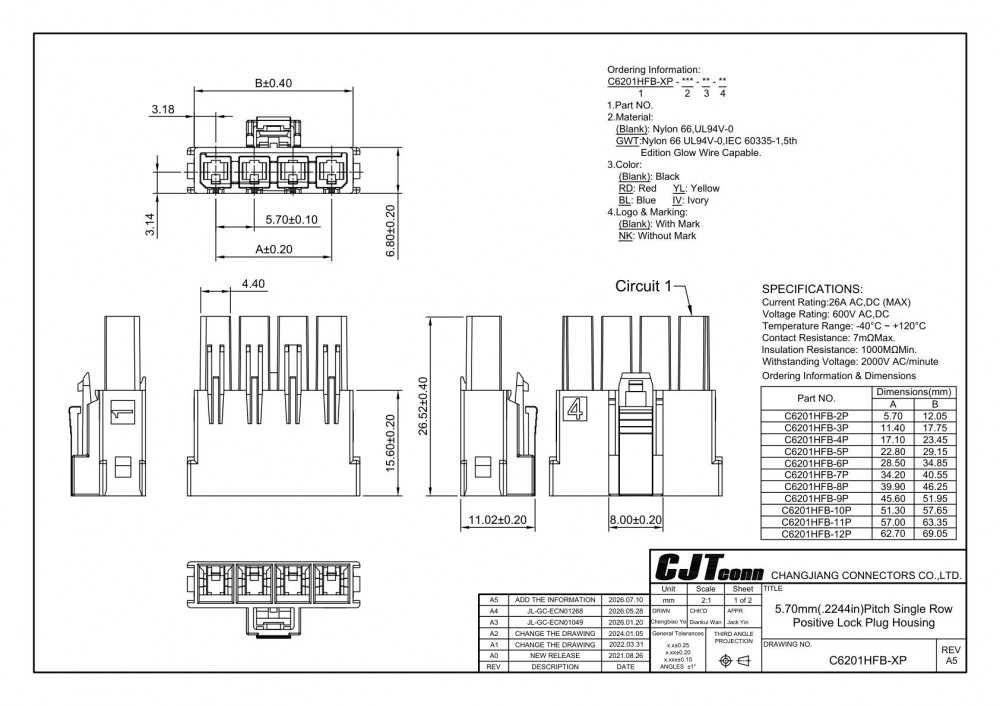 CJT C6201HFB-XP drawing, page 1