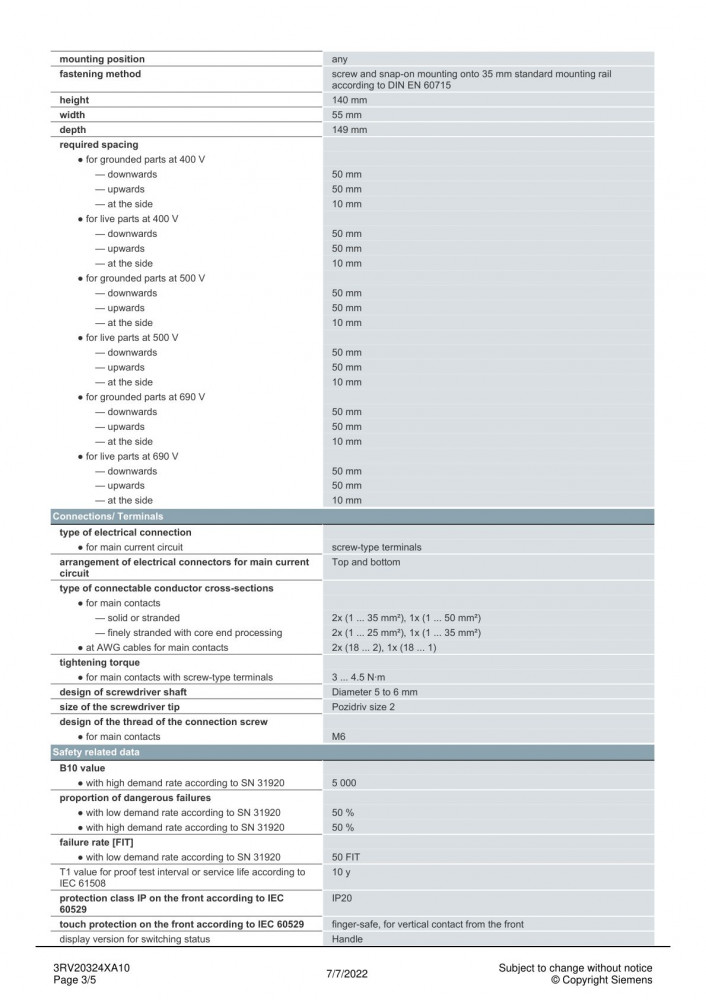 3RV20324XA10 technical document page 3