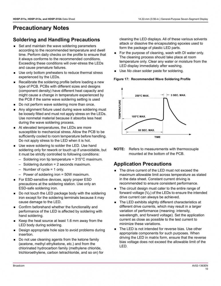 HDSP-511G datasheet page 10