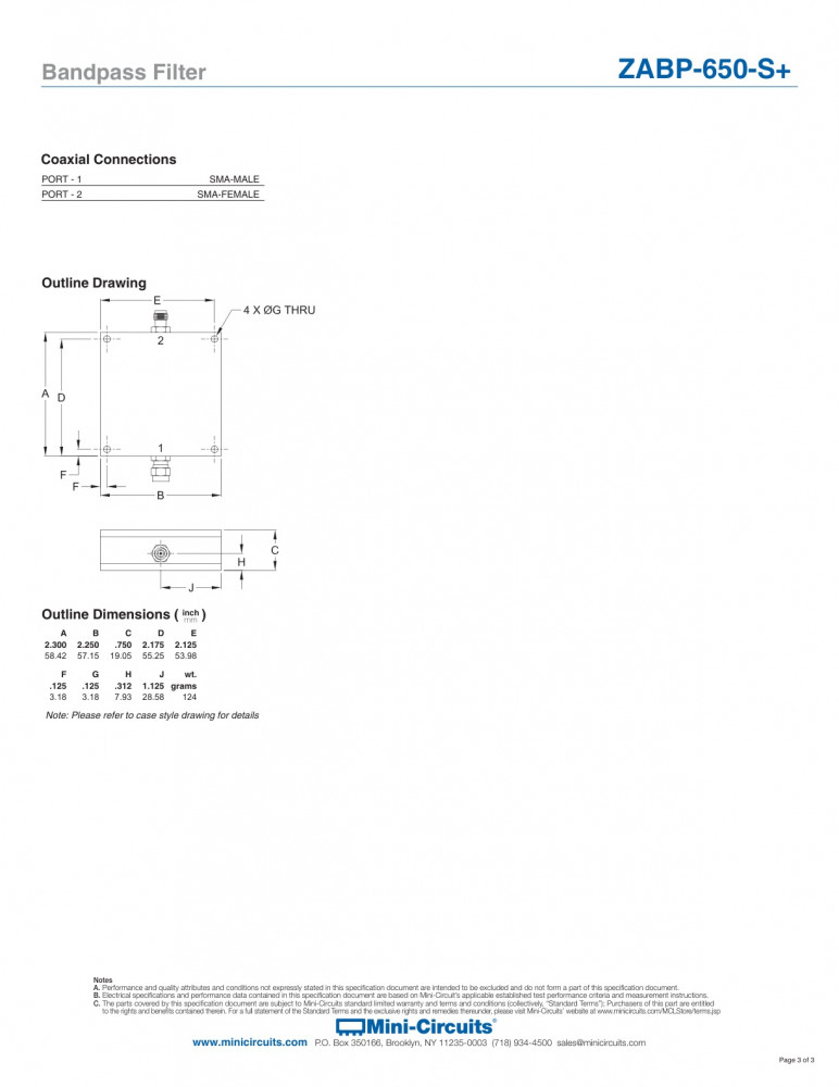 ZABP-650-S+ datasheet page 3