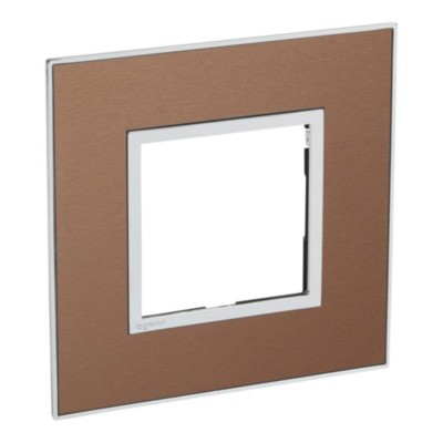 Arteor - British standard square plate 2 gang - 4 modules horizontal - Dark bronze matt thermoplastic - Flush-mounted installation