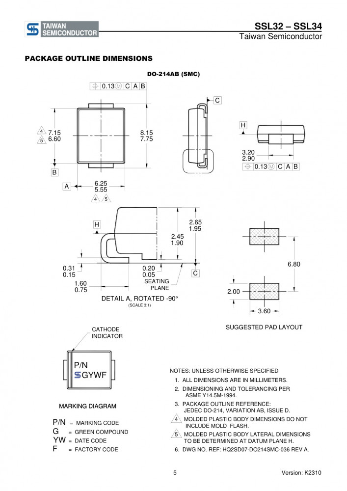 Taiwan Semiconductor SSL33 datasheet page 5