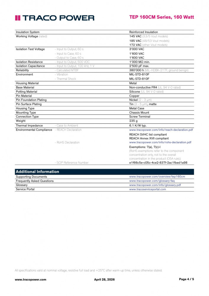 TEP 160CM technical document page 4