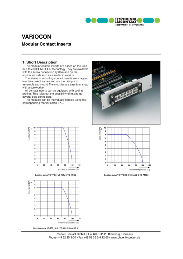 Phoenix Contact VC-TFS technical document page 1