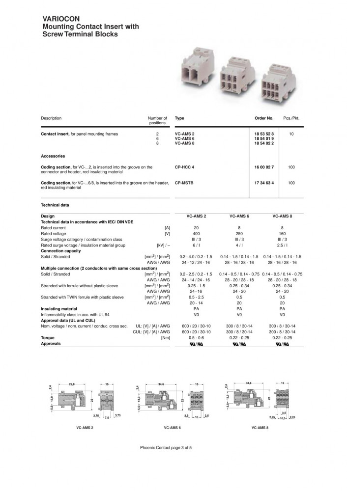 Phoenix Contact VC-TFS technical document page 3