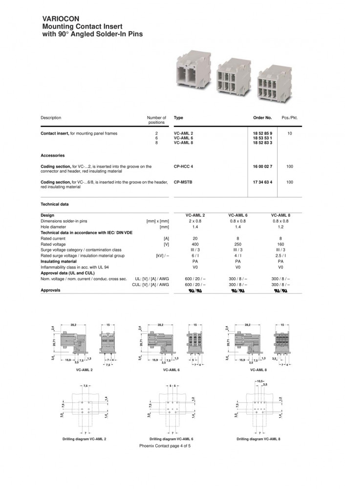 Phoenix Contact VC-TFS technical document page 4