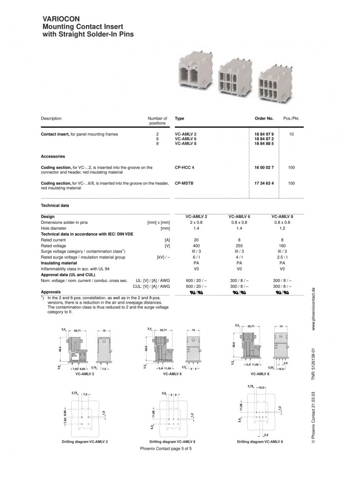 Phoenix Contact VC-TFS technical document page 5