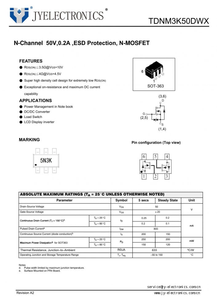 TDNM3K50DWX datasheet page 1
