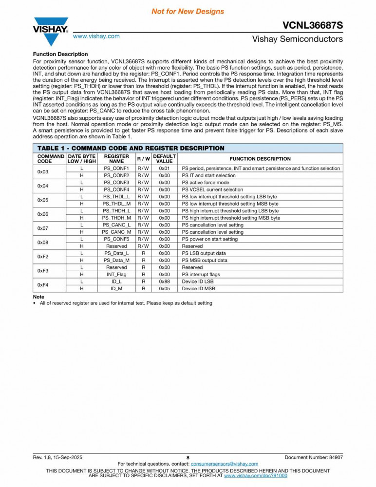 VCNL36687S technical document page 8