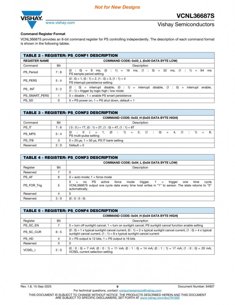 VCNL36687S technical document page 9