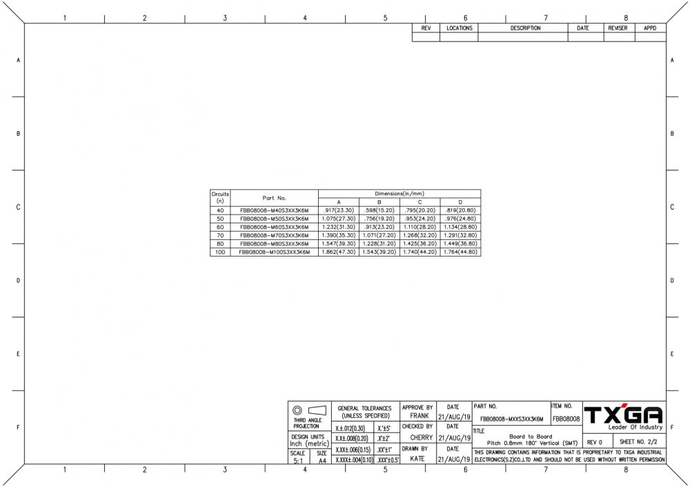 TXGA FBB08008 connector drawing page 2
