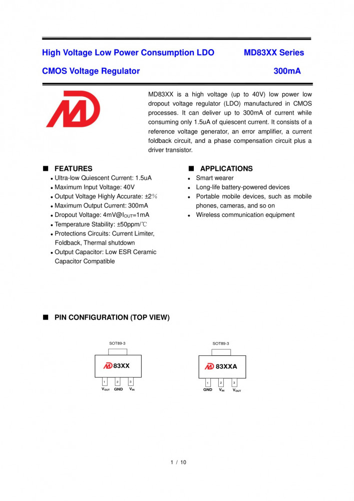 MD8353A datasheet page 1