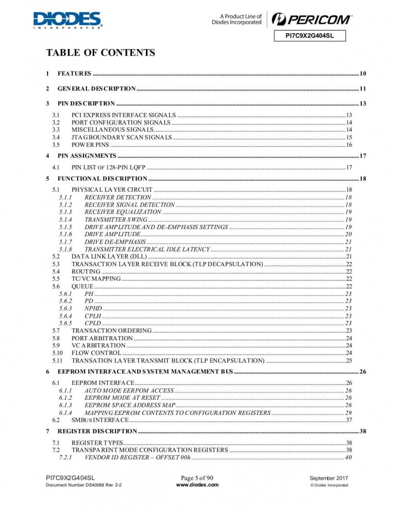 PI7C9X2G404SLBFDE datasheet page 5