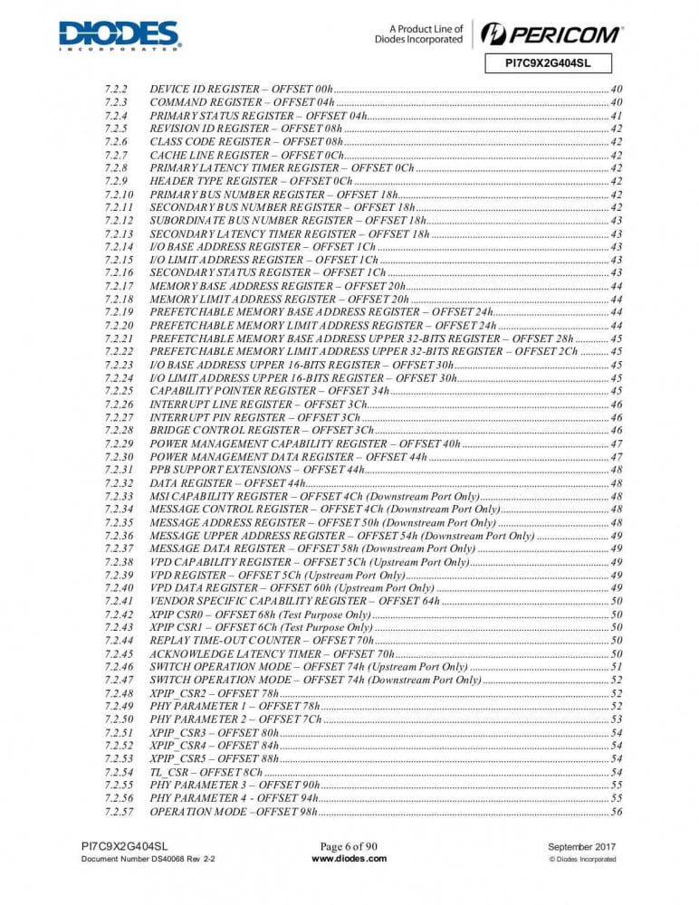 PI7C9X2G404SLBFDE datasheet page 6