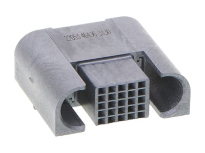 EXTreme Ten60Power Right-Angle Receptacle with Side Guides, 15 Signal Circuits, Press Fit Tail