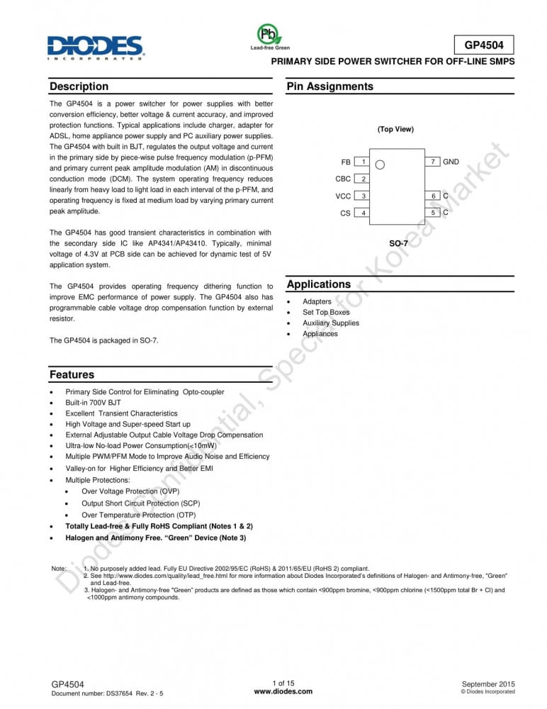 GP4504MTR-G1 datasheet page 1