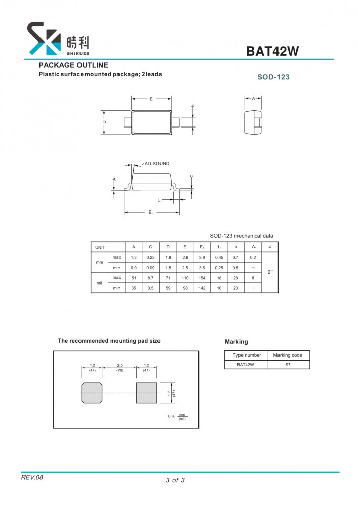 BAT42W datasheet page 3