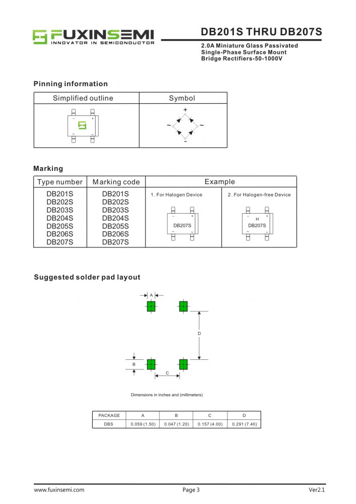 DB207S datasheet page 3