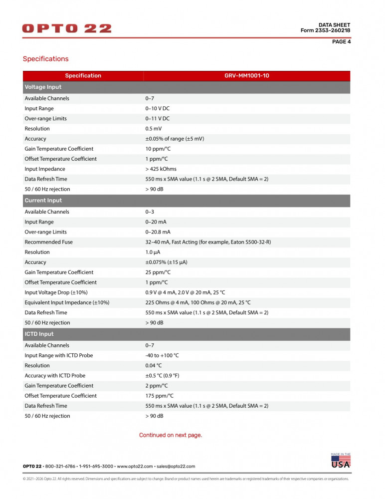 GRV-MM1001-10 datasheet page 4