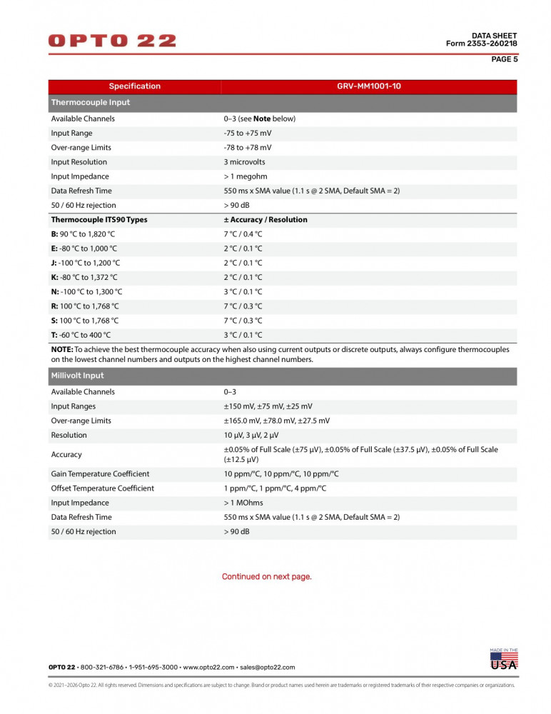 GRV-MM1001-10 datasheet page 5