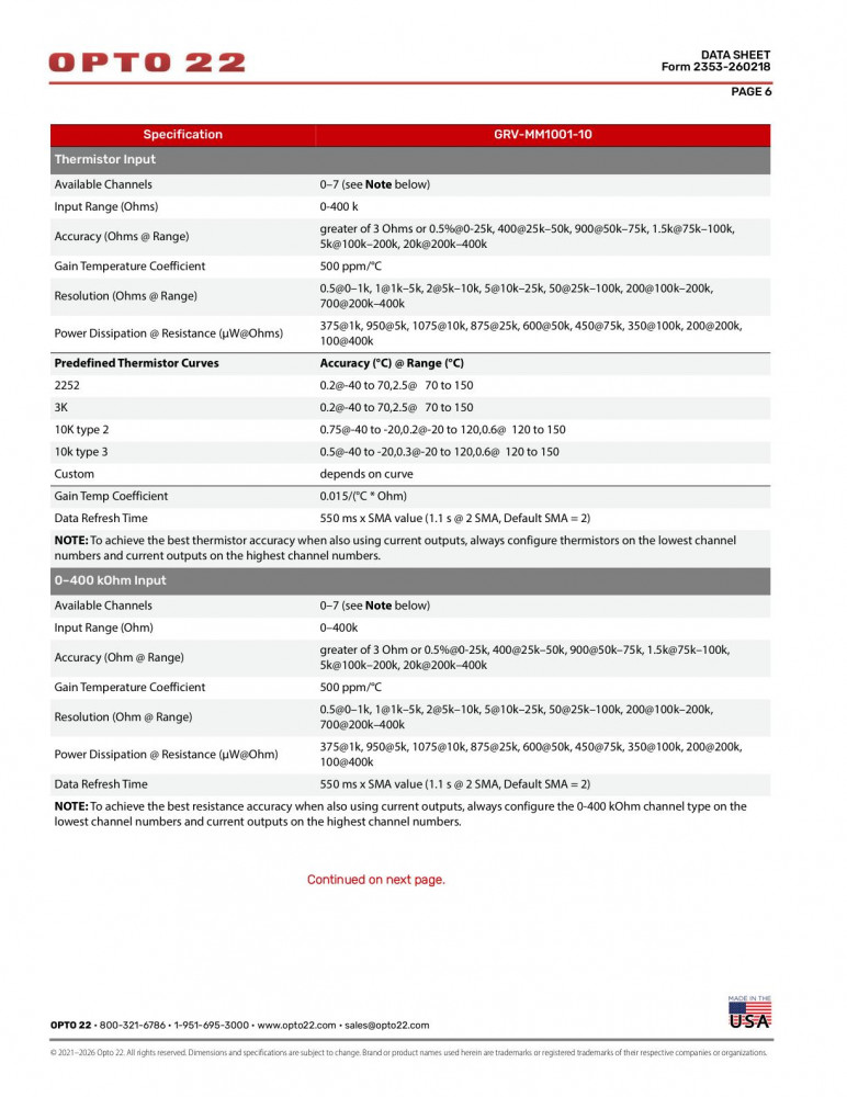 GRV-MM1001-10 datasheet page 6