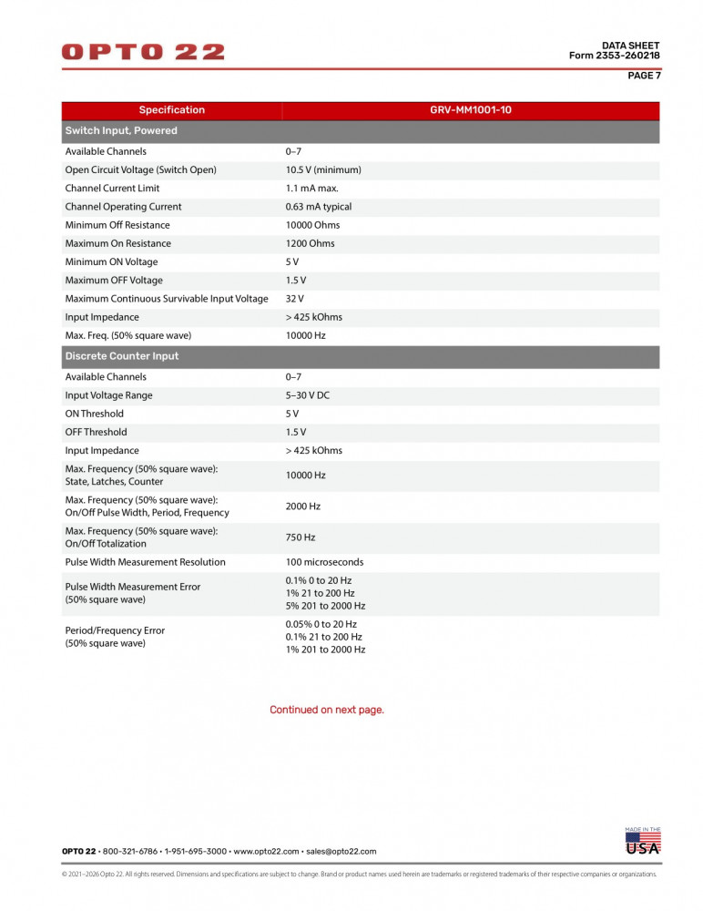 GRV-MM1001-10 datasheet page 7