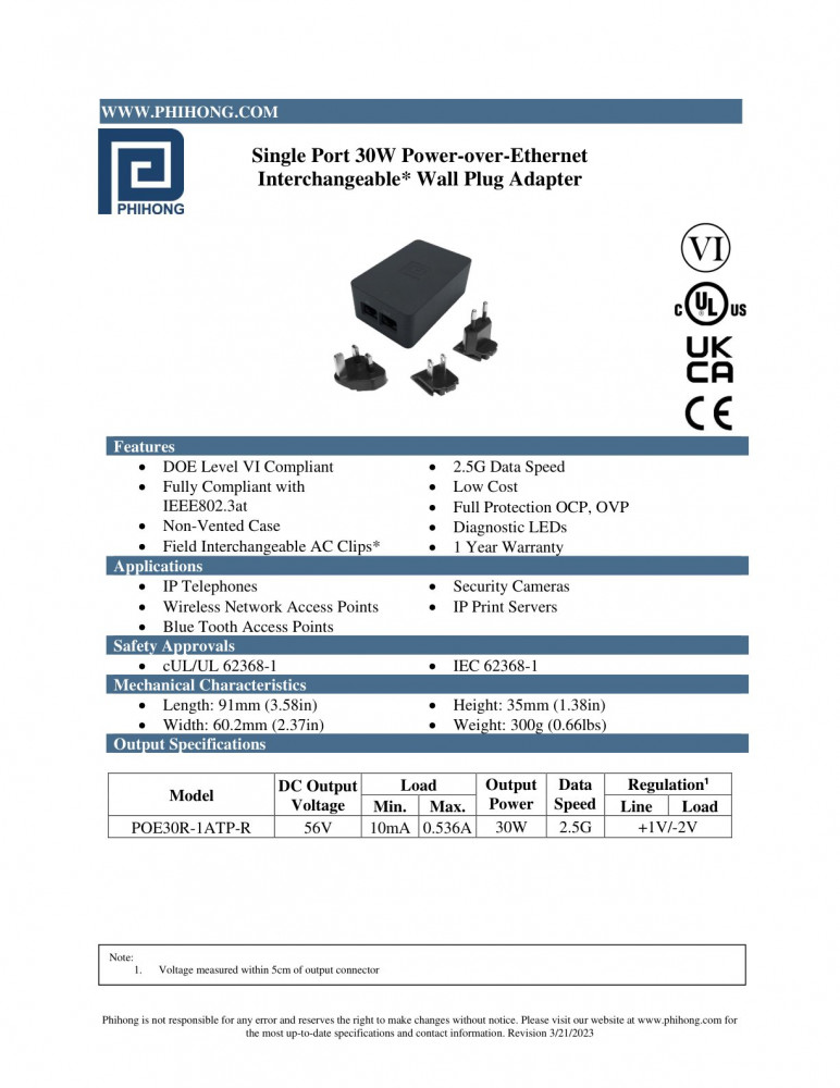 POE30R-1ATP-R product document, page 1