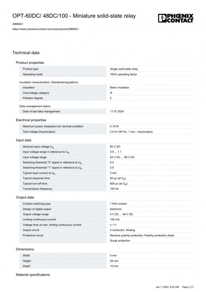 2966621 product documentation page 2