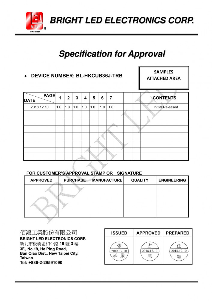 BL-HKCUB36J-TRB datasheet page 1
