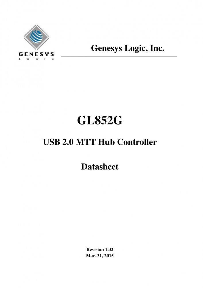 GL852G datasheet page 1