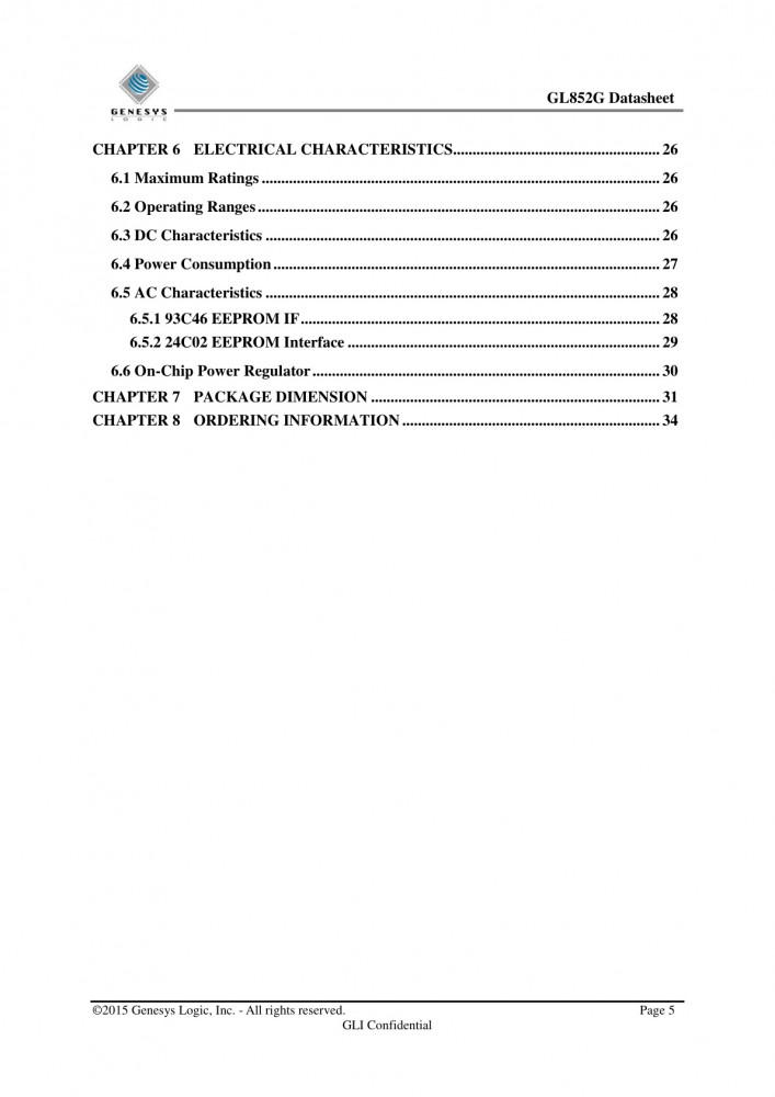 GL852G datasheet page 5